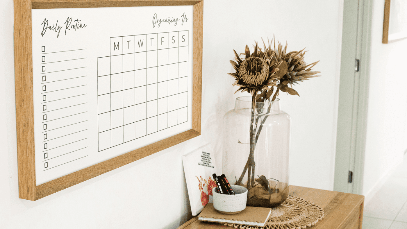 'Teamwork' Dry Erase Wall Planner | Daily Routine + Weekly Organisation ...