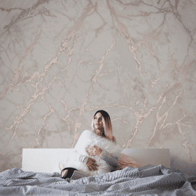 Rose Gold Marble - Wallpaper Mural - Mint Art Co