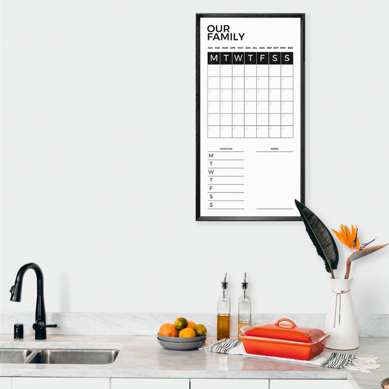 'Essentials' Dry Erase Wall Planner | Monthly Calendar + Notes - Mint ...