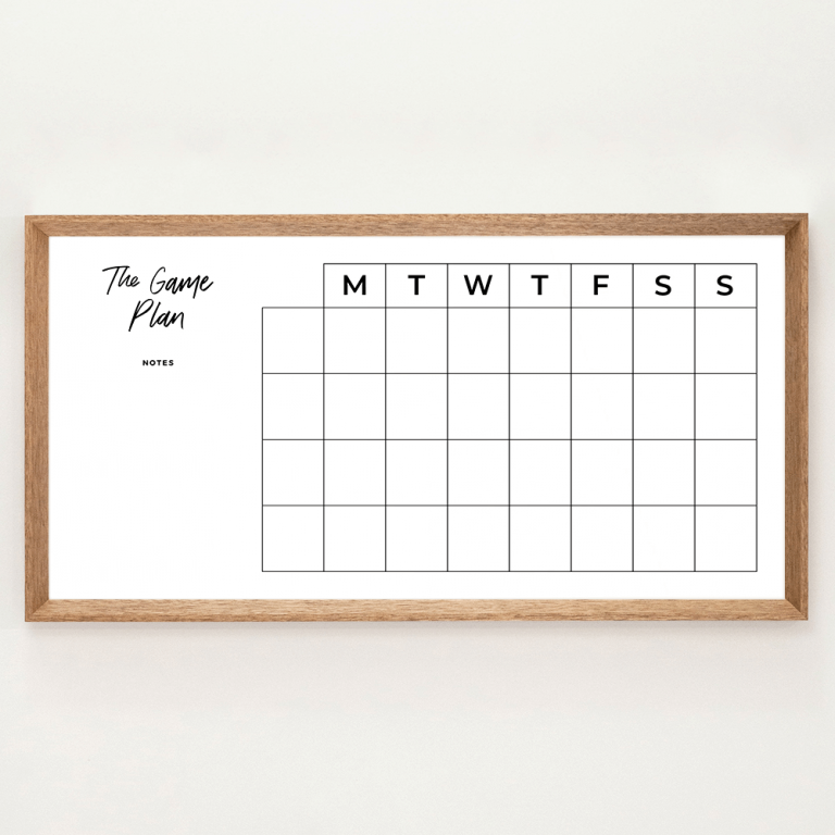 'Hub – 4 Row' Dry Erase Wall Planner | Weekly Organisation + Notes ...