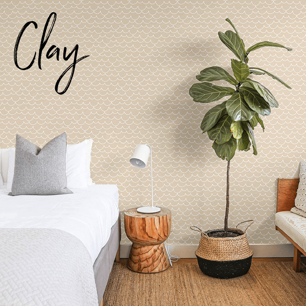 Scallops Inverted– Clay - Wallpaper - Mint Art Co