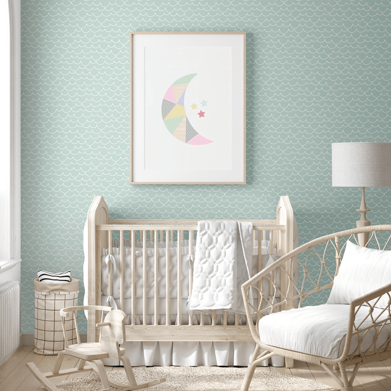 Scallops Inverted– Sage - Wallpaper - Mint Art Co