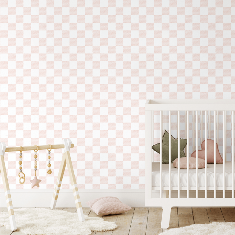 Checkmate – Rose - Wallpaper - Mint Art Co