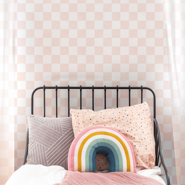 Checkmate – Rose - Wallpaper - Mint Art Co