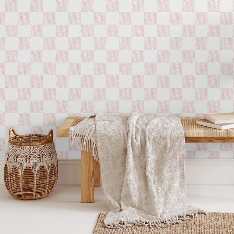 Checkmate – Rose - Wallpaper - Mint Art Co